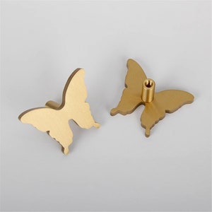 Brass Drawer Pulls Modern Butterfly Wardrobe Handles Cupboard Kitchen ...