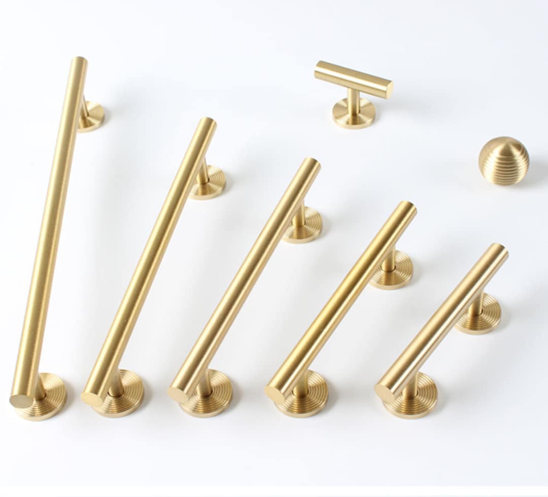 Solid Brass Drawer Pulls Modern Drawer Handles Cupboard Kitchen Cabinet Dresser Door Long Pull ...