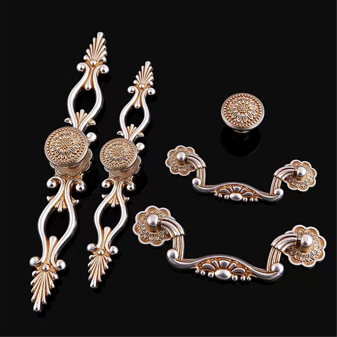 Vintage Drawer Pulls Curved Arch Silver Drawer Handles Cupboard Kitchen ...