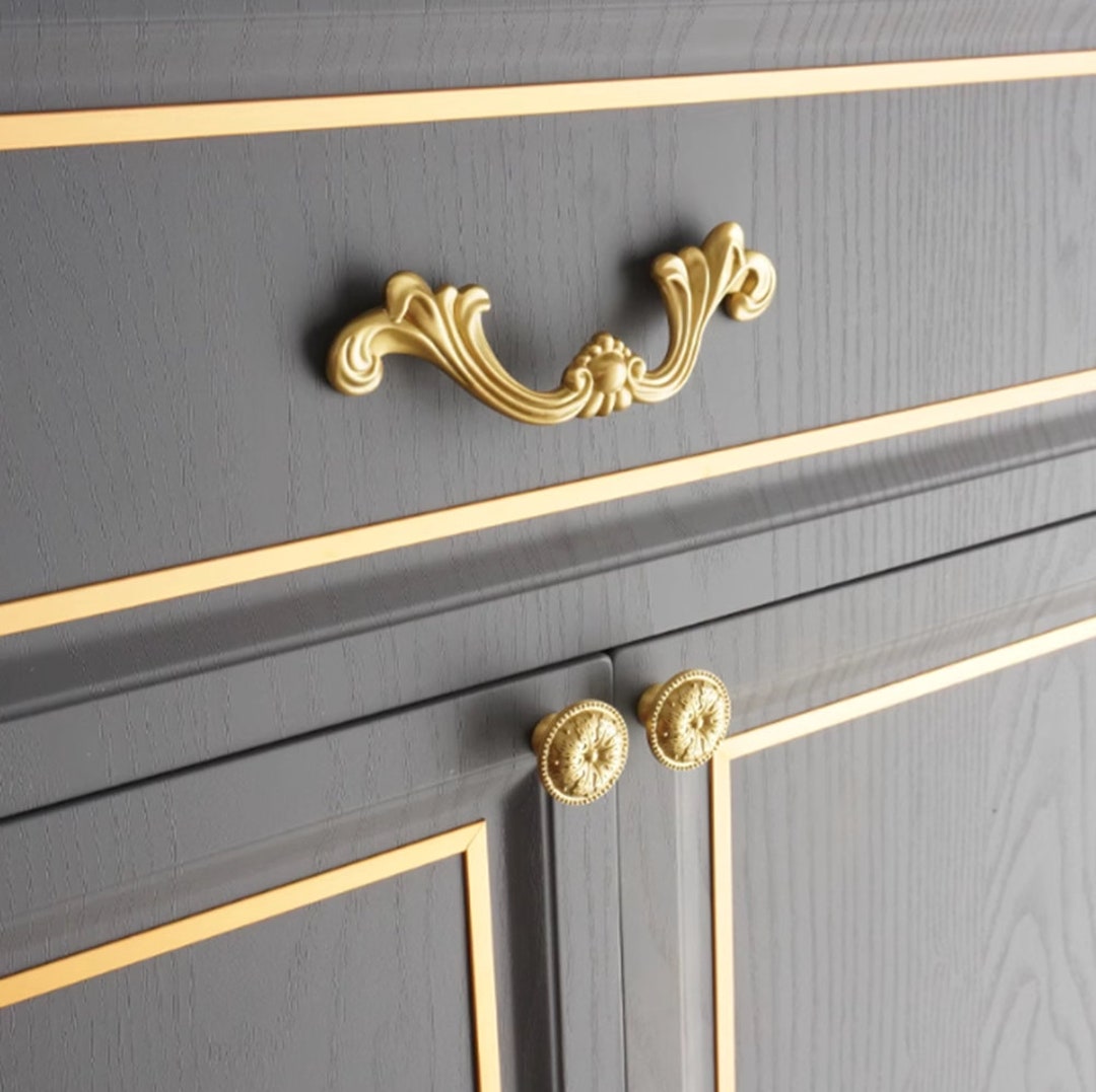 Brass Gold Drawer Pulls Curved Arch Drawer Handles Cupboard Kitchen ...