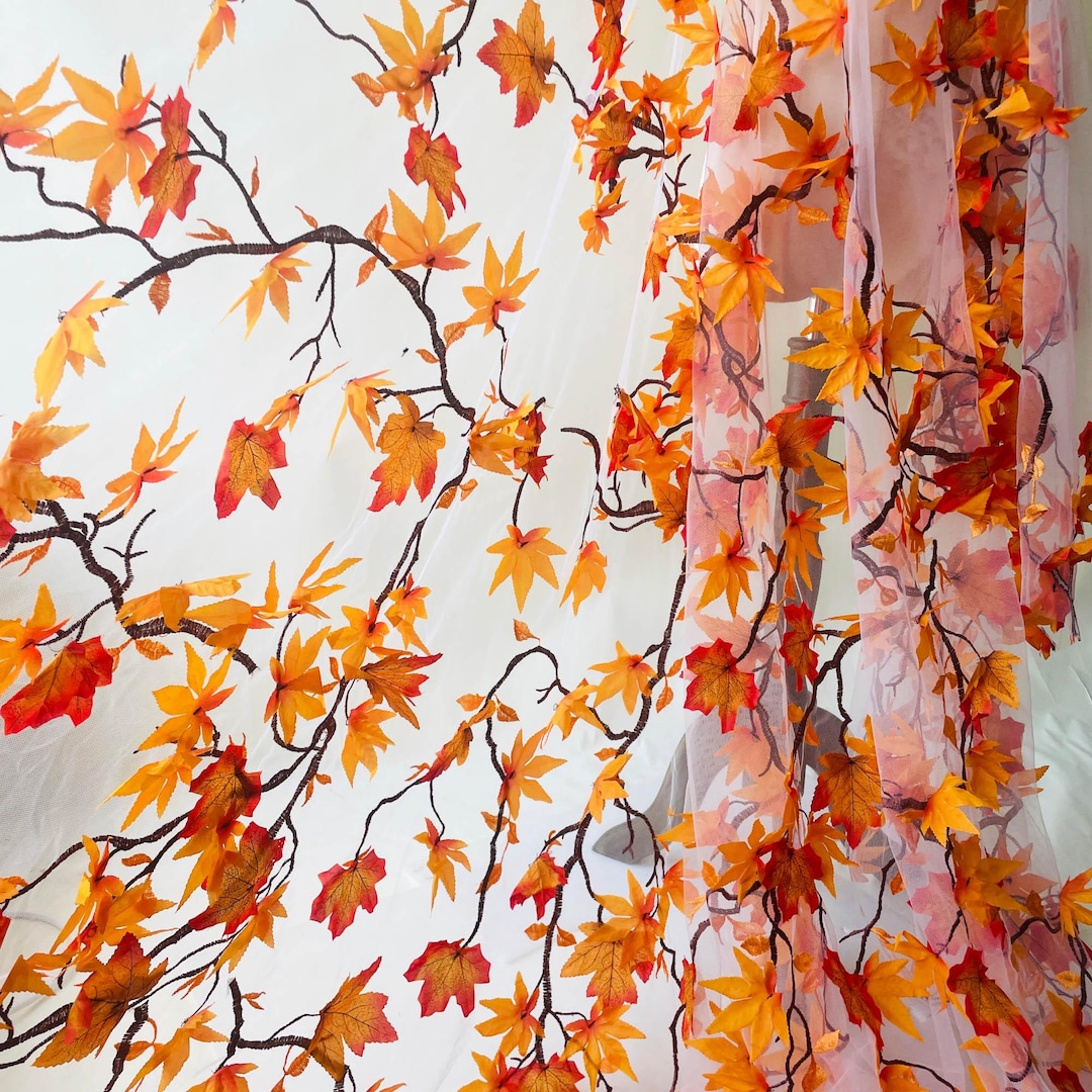 Maple Leaves Embroidery Lace Fabric, DIY Costume Dress Gown Sewing - Etsy