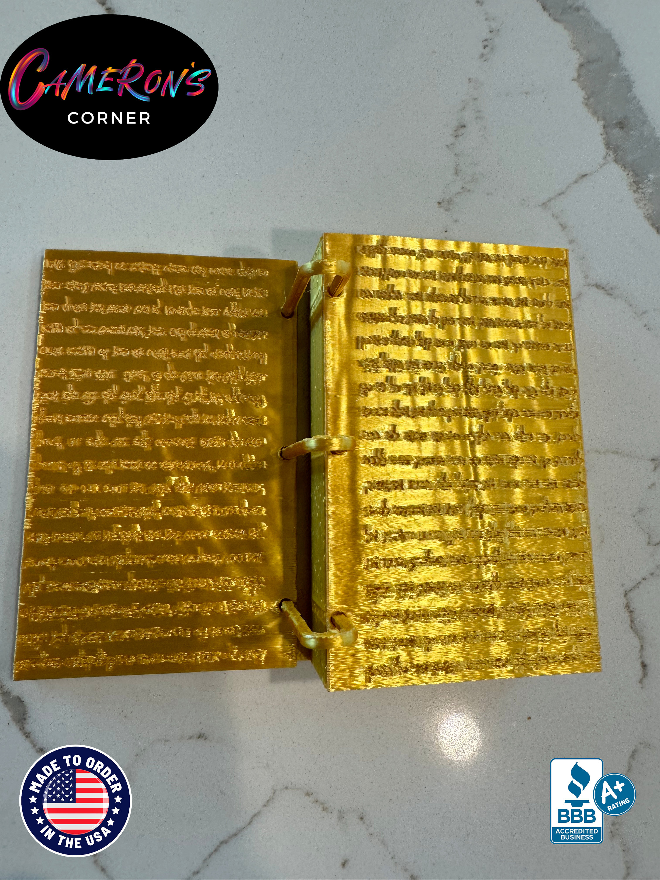 Book of Mormon Golden Plates Model, 3D Printed, Hand-size, Features 3rd ...