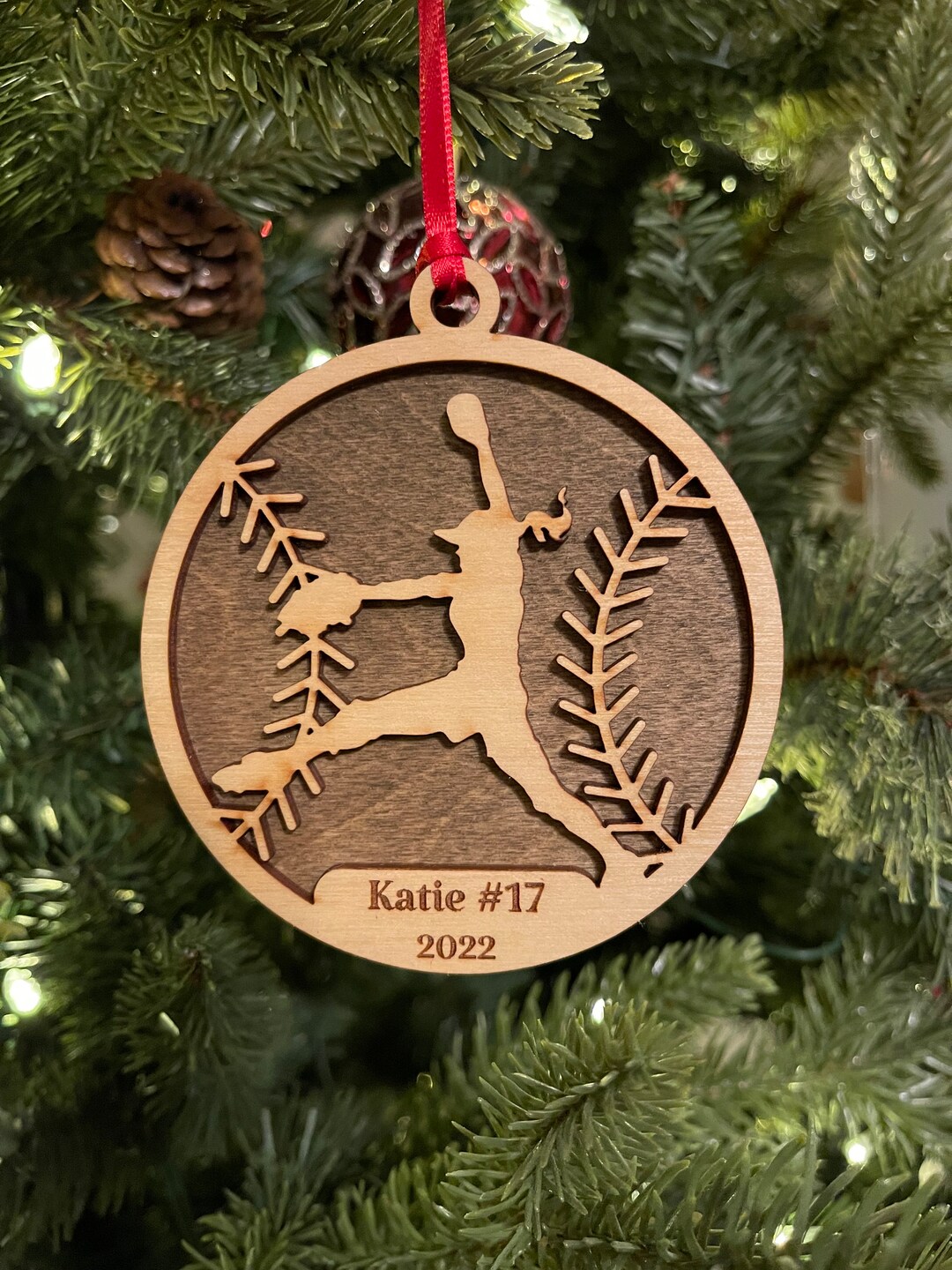 Personalized Softball Pitcher Christmas Ornament | Personalized Player ...