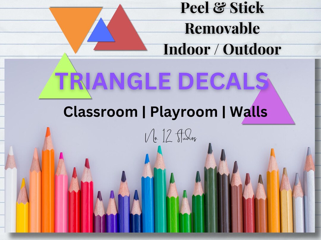 Triangle Decals: 25+ Removable Vinyl Stickers, 40+ Colors - Etsy