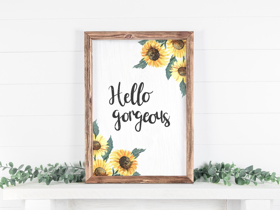 Hello Gorgeous, Motivational Wood Sign, Gift for Her, Beautiful Wood ...