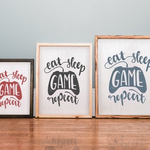 Eat Sleep Game Repeat, Video Games Sign, Gift for Gamer, Cute Gamer ...