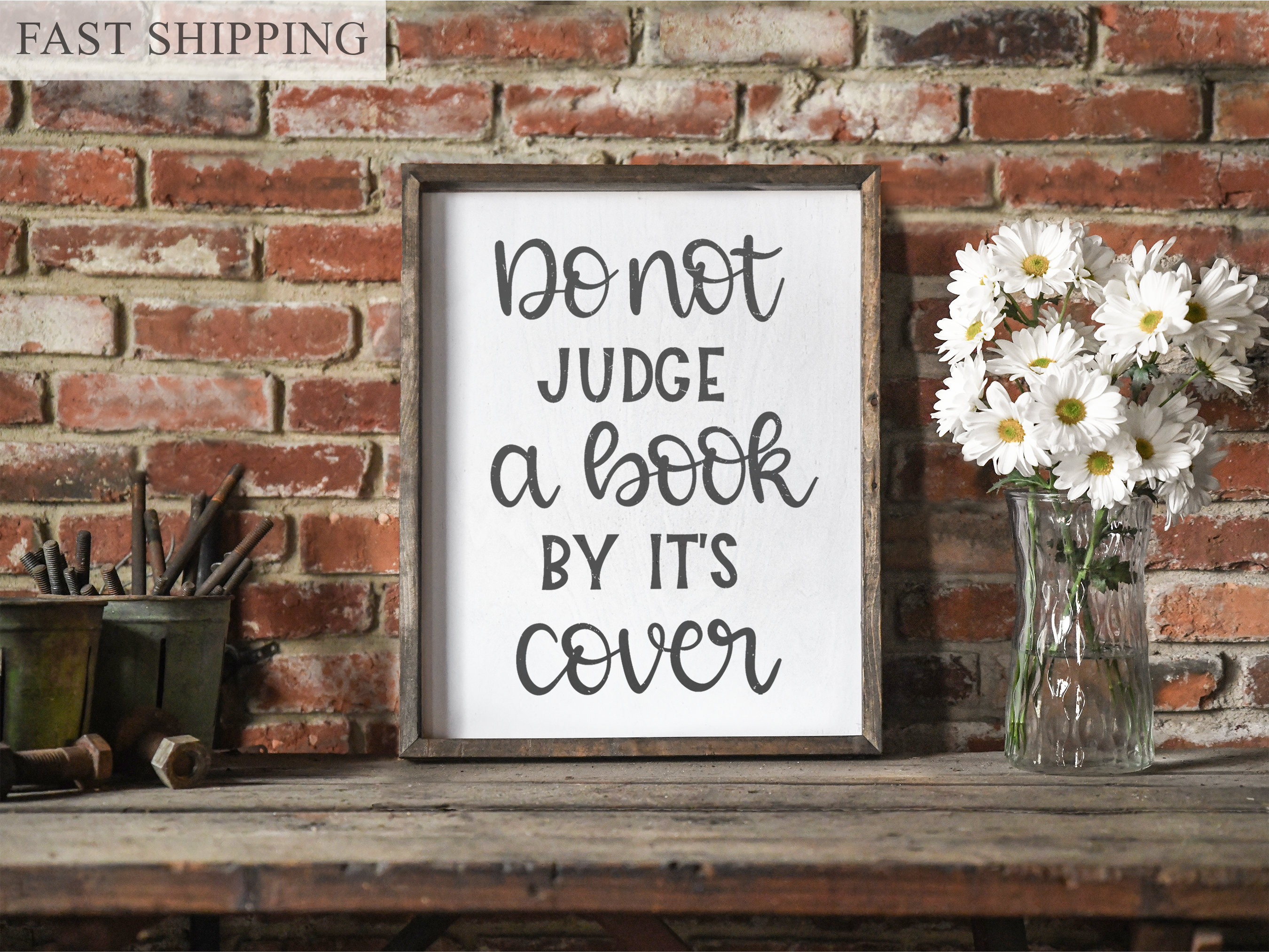 Do Not Judge a Book by It's Cover Library Sign Cute - Etsy