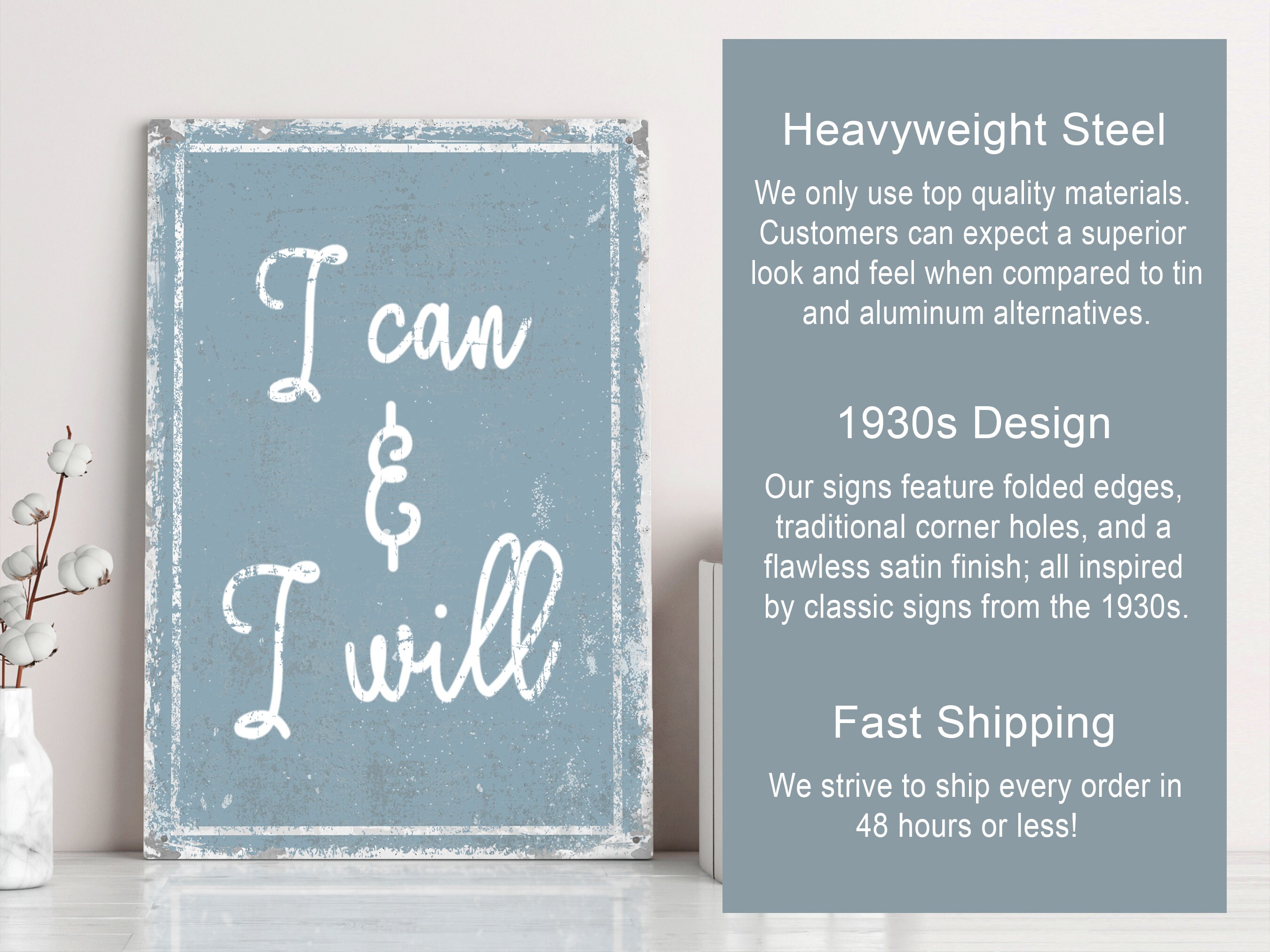 I Can and I Will Motivational Metal Sign Perfect Gift - Etsy