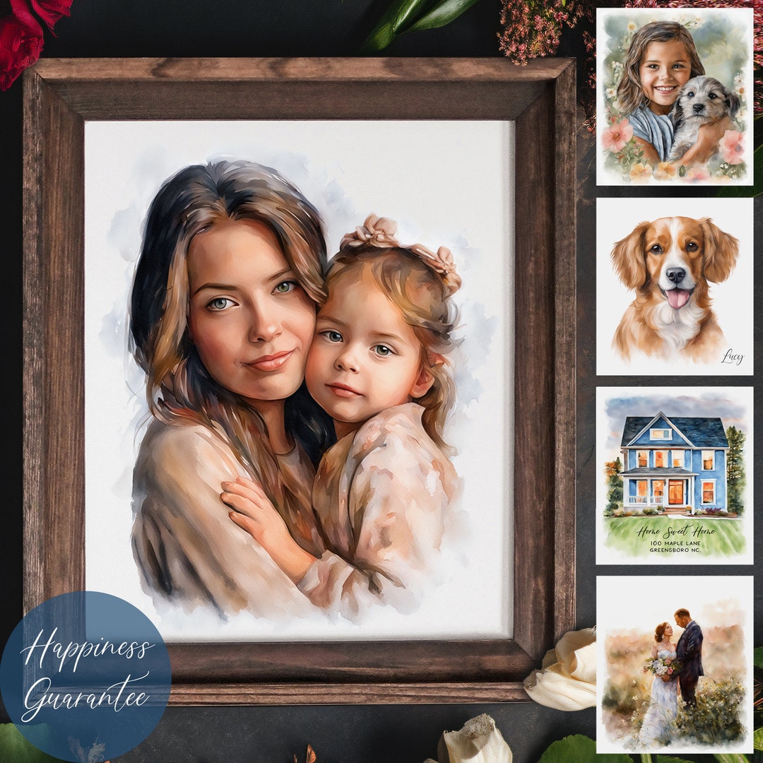 Custom Painting Portrait Watercolor Painting Custom - Etsy