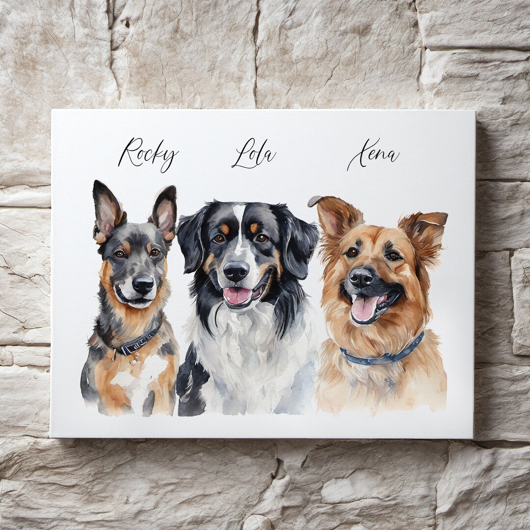 Pet Painting, Pet Portrait, Watercolor Pet Painting, Custom Dog ...