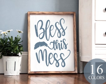 Bless This Mess Sign - Etsy