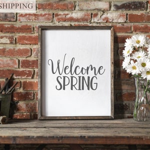 Welcome Spring, Welcome Spring Sign, Spring Decor, Entry Room Decor ...