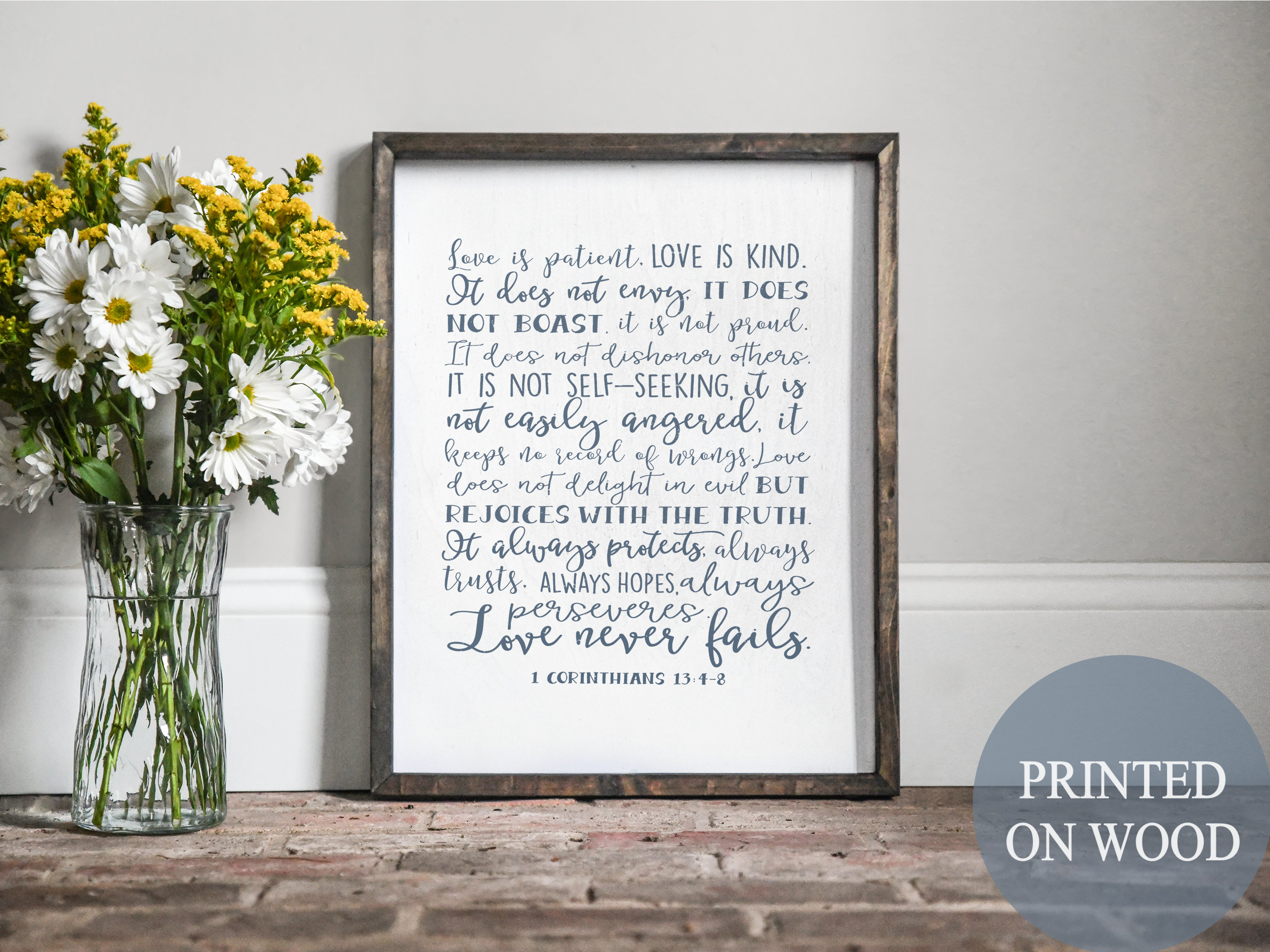 Love is Patient, Love is Kind, Bible Verse Sign, Love Quote, Bible ...