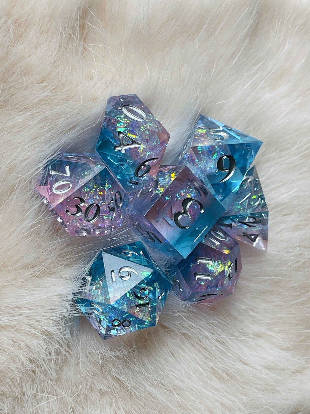 Galaxy Resin Dice Set for Role Playing Games, Resin D&d Dice Set, Blue ...