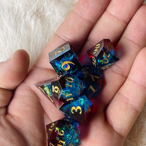Galaxy Resin Dice Set for Role Playing Games, Resin D&d Dice Set, Blue ...