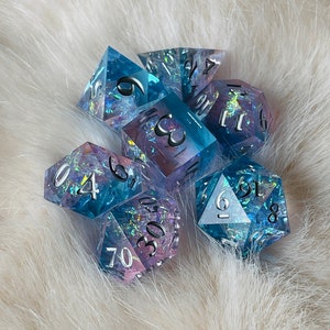 Galaxy Resin Dice Set for Role Playing Games, Resin D&d Dice Set, Blue ...