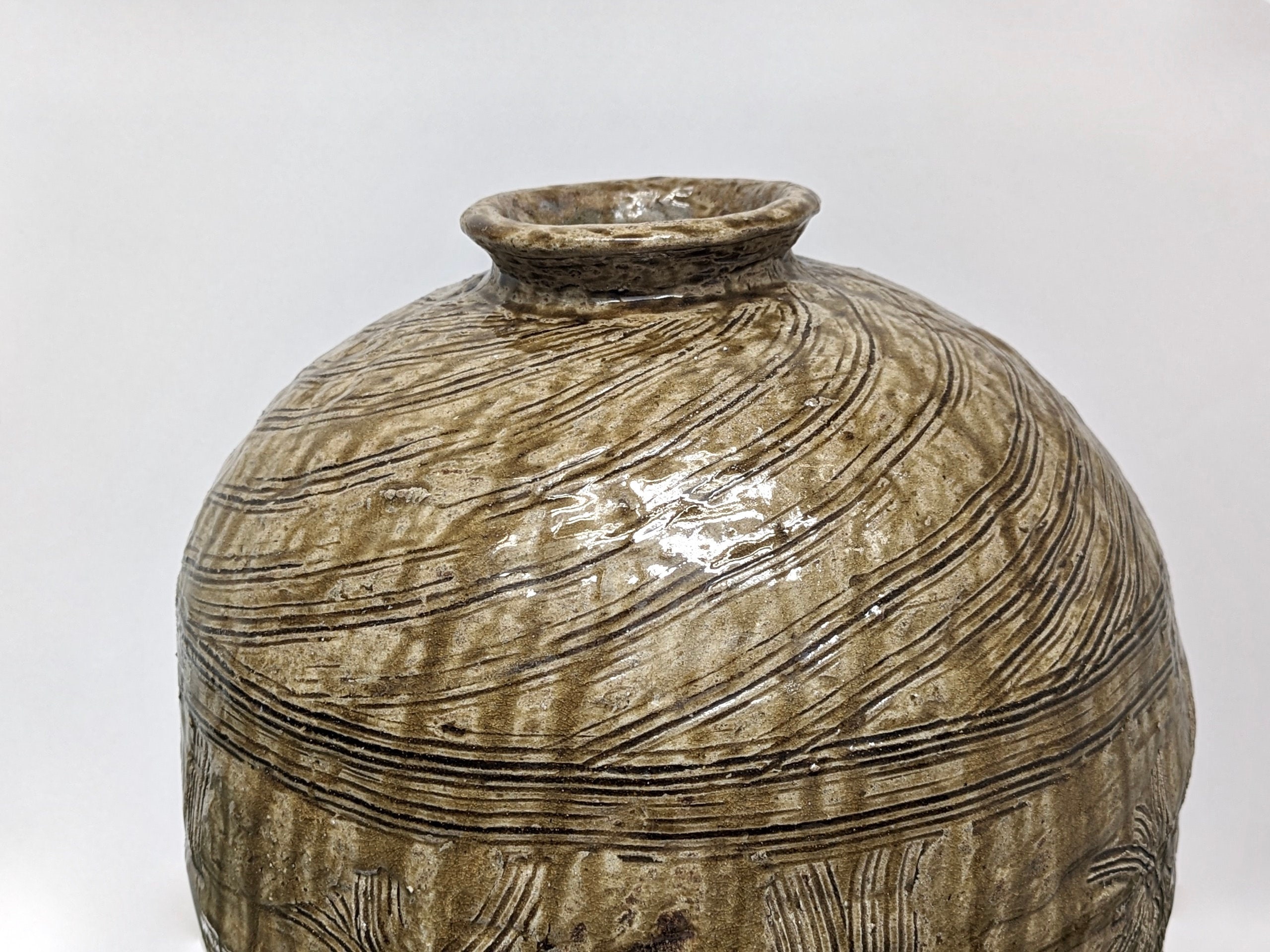 Antique Japanese Floor Vase Ki-seto Ware Yellow-glazed - Etsy