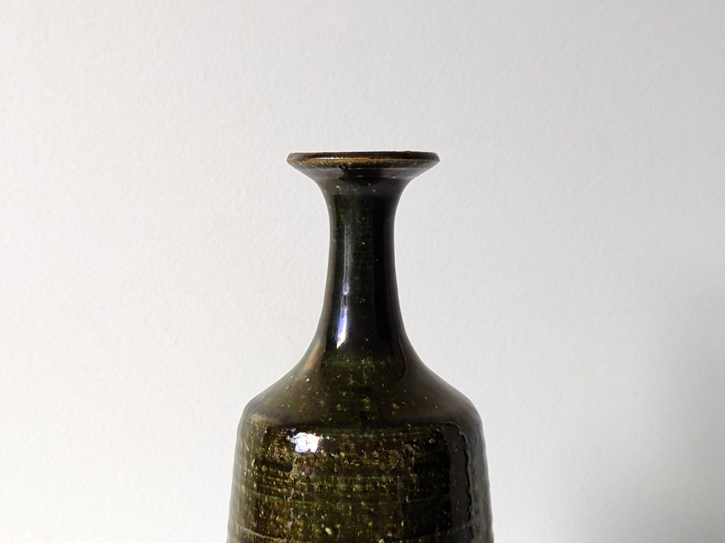 Green Japanese Vase Oribe Ware Ikebana - Etsy