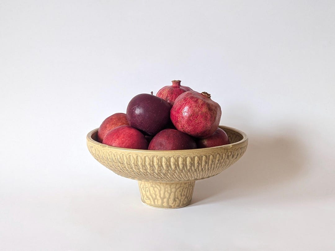 Japanese Ikebana Flower Bowl | Kyo-yaki Studio Pottery | Drippy Yellow ...