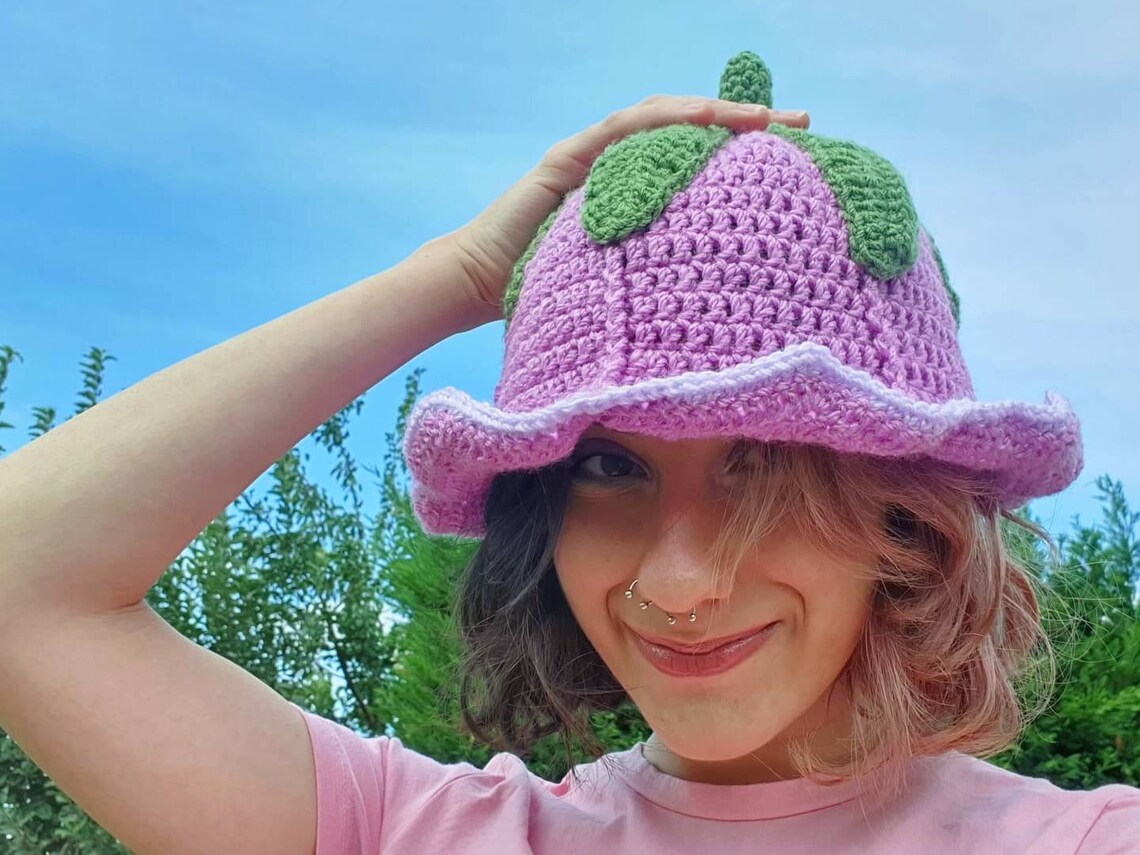 Tulip Bucket Hat Flower Purple Rose - Etsy