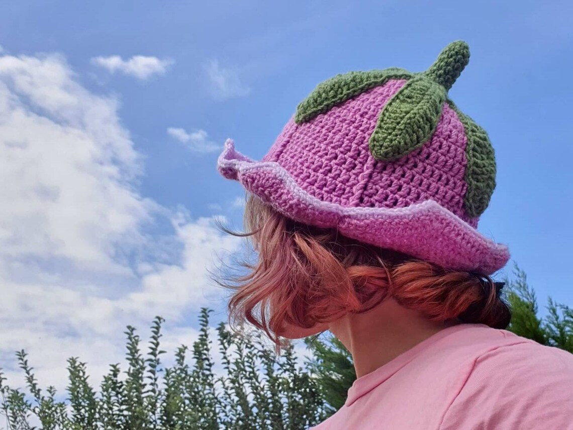 Tulip Bucket Hat Flower Purple Rose | Etsy