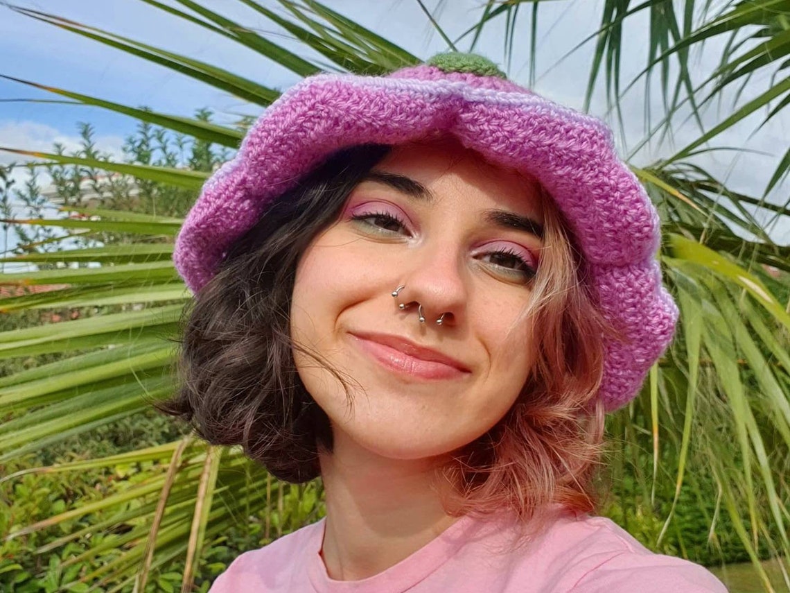 Tulip Bucket Hat Flower Purple Rose - Etsy