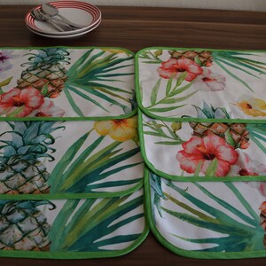 6 Pcs Pineapple Pattern Table Placemats, Fruit Placemats, Pineapple ...