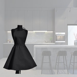 Shiny White Apron Plus Size, Fancy Apron With Side Pocket, Retro Apron ...