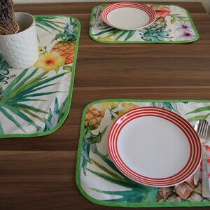 6 Pcs Pineapple Pattern Table Placemats, Fruit Placemats, Pineapple ...