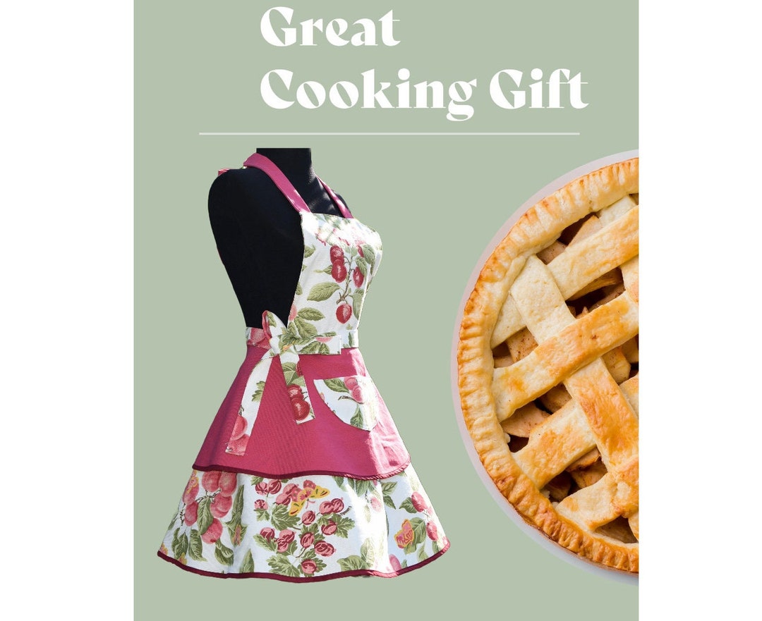 Retro Apron, Pretty Apron, Kitchen Apron, Homemade Apron, Fancy Apron, Baking Aprons, Floral ...