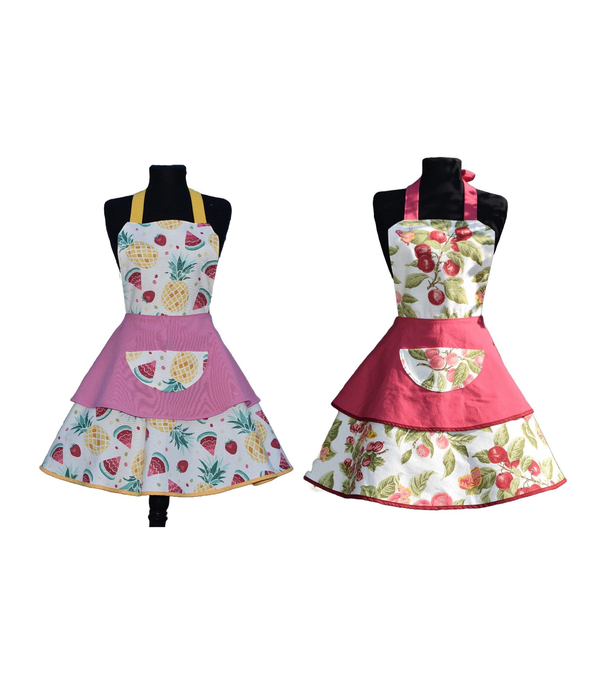 Retro Apron, Pretty Apron, Kitchen Apron, Homemade Apron, Fancy Apron, Baking Aprons, Floral ...