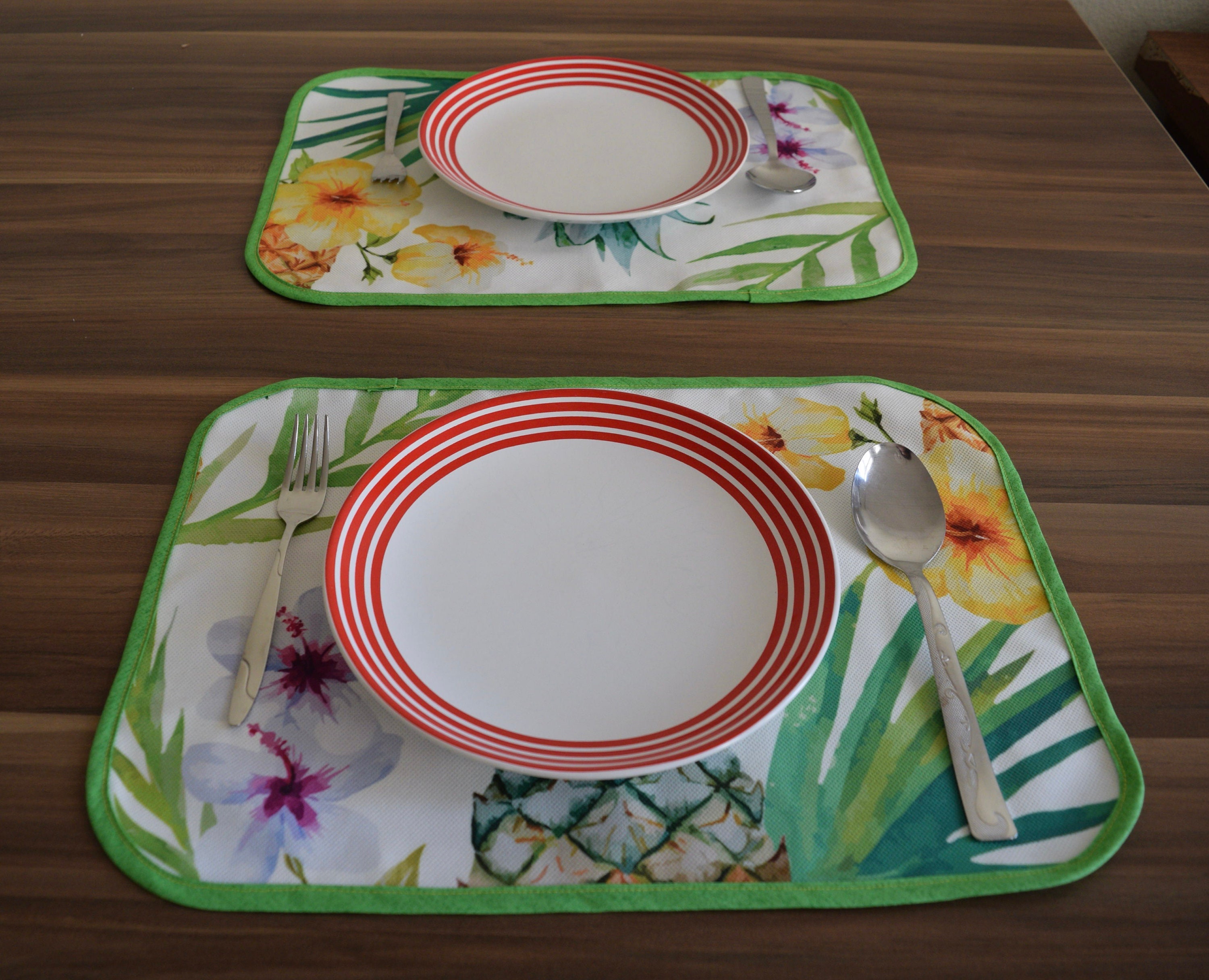 6 Pcs Pineapple Pattern Table Placemats, Fruit Placemats, Pineapple ...