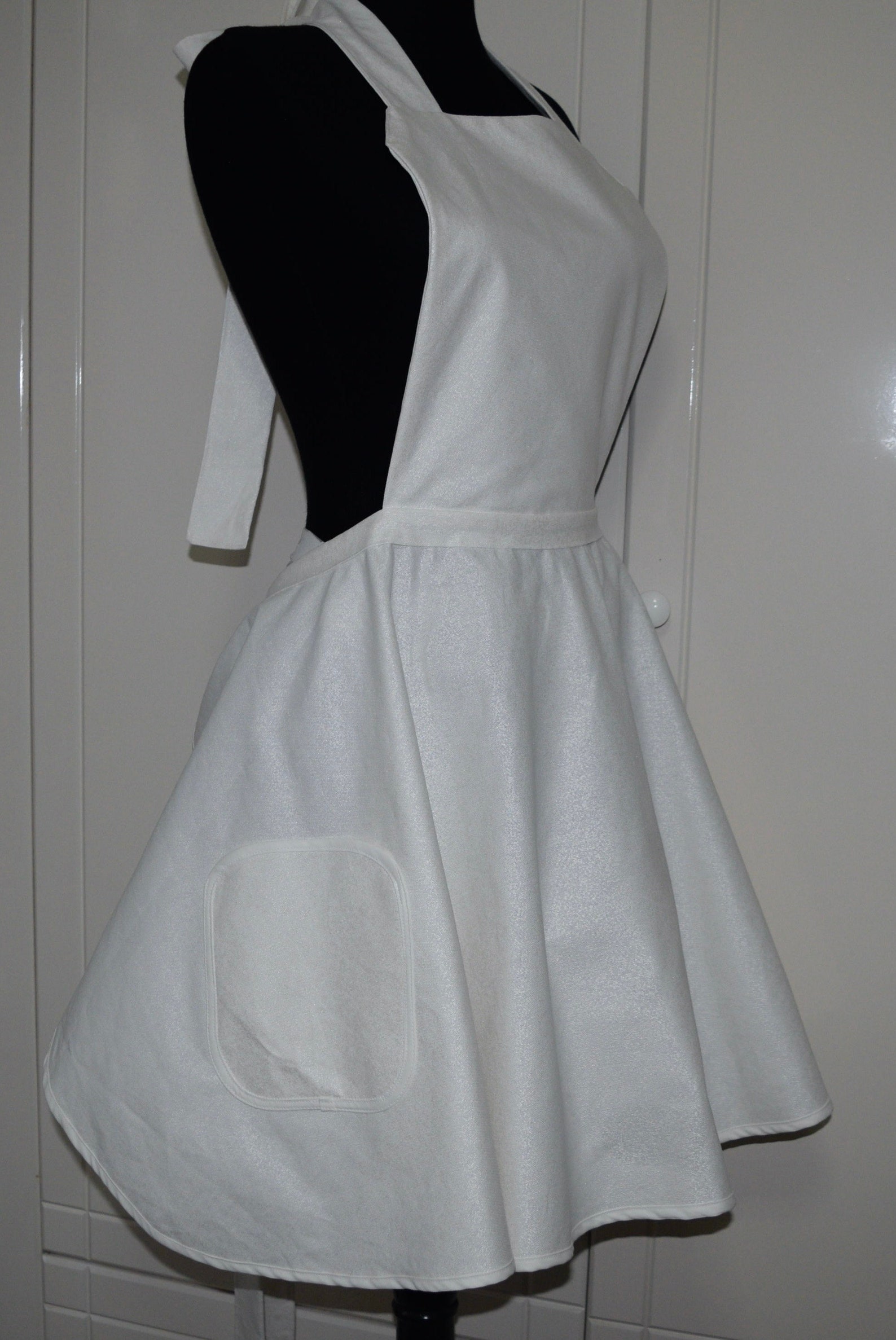 Black Apron With Tulle Wednesday Apron Shiny White Apron - Etsy