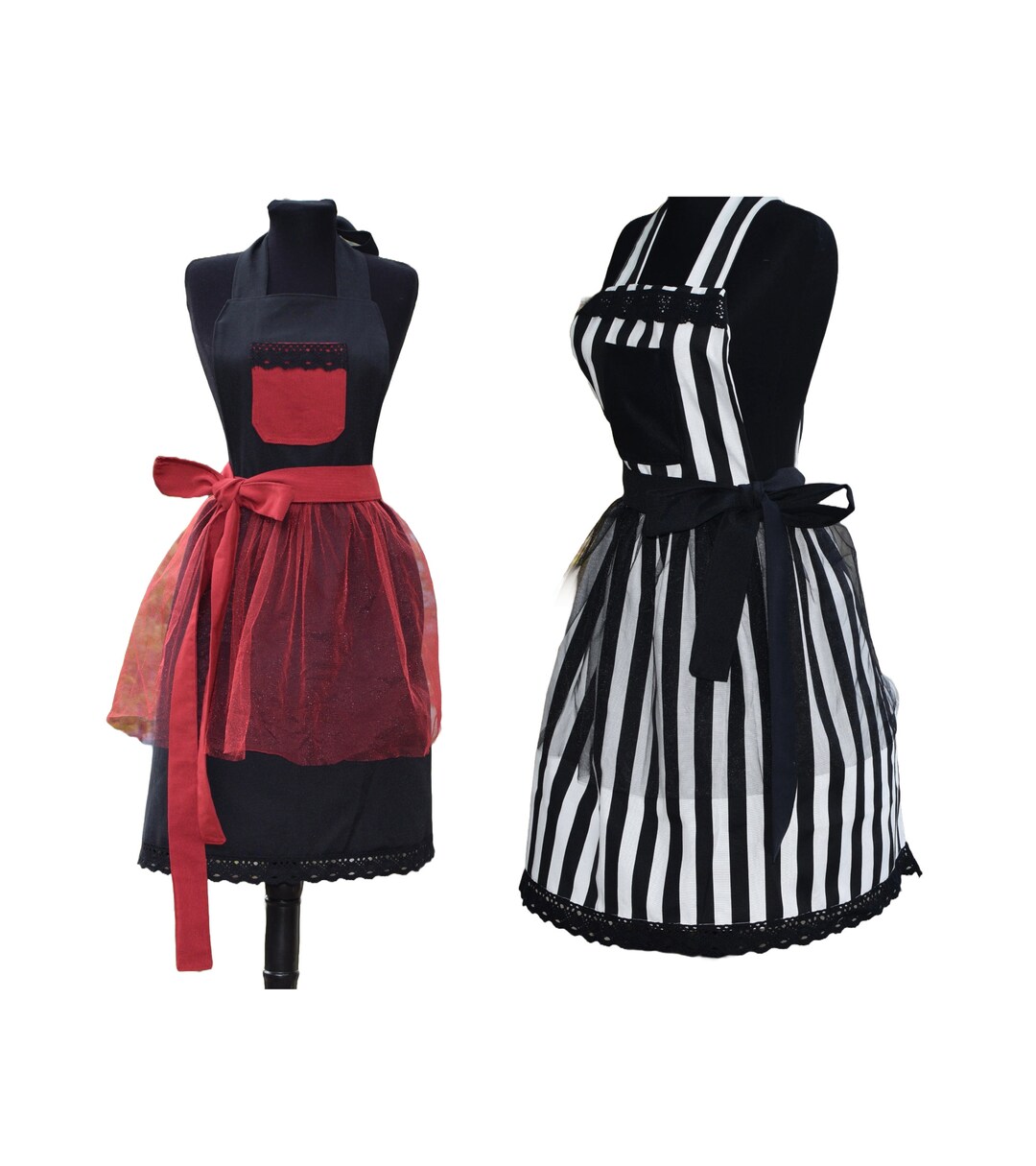 Unique Black Goth Apron Dress With Tulle - Etsy