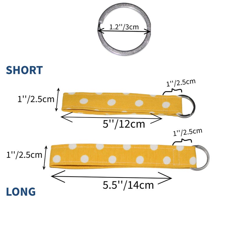 Polka Dot Strap Keychain, Linen Fabric Key Fob - Etsy