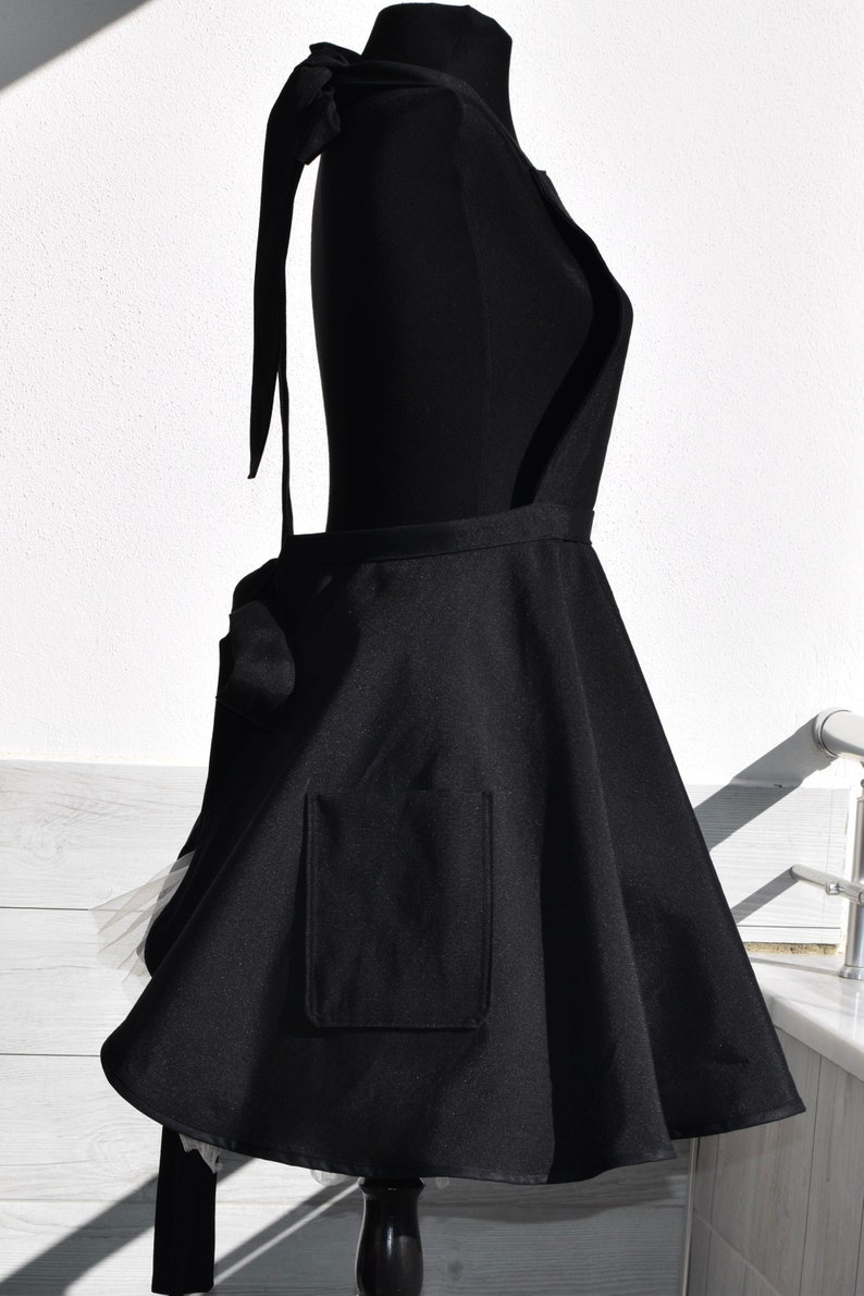 Shiny White Apron Plus Size, Fancy Apron With Side Pocket, Retro Apron ...