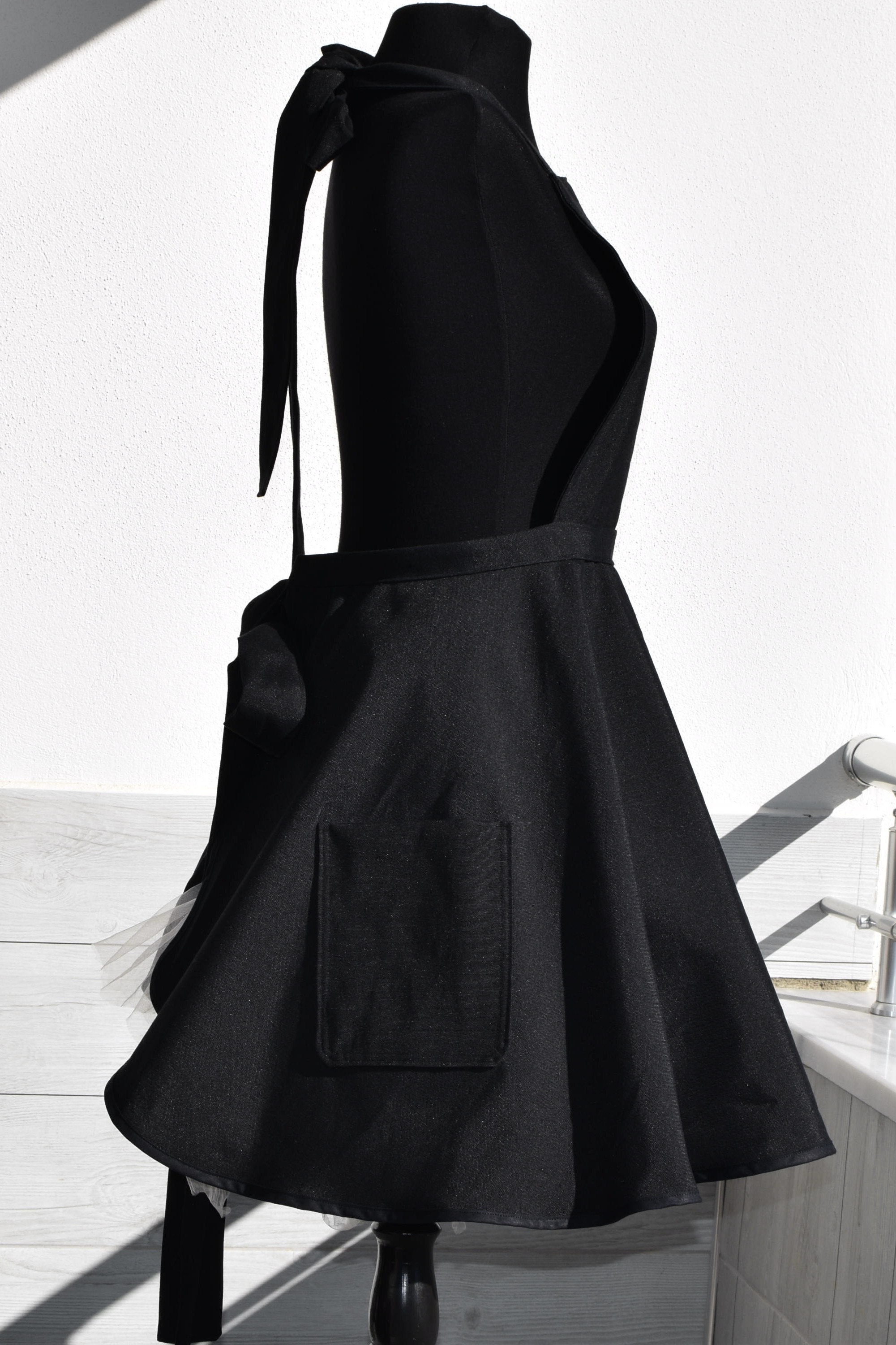 Shiny White Apron Plus Size, Fancy Apron With Side Pocket, Retro Apron ...