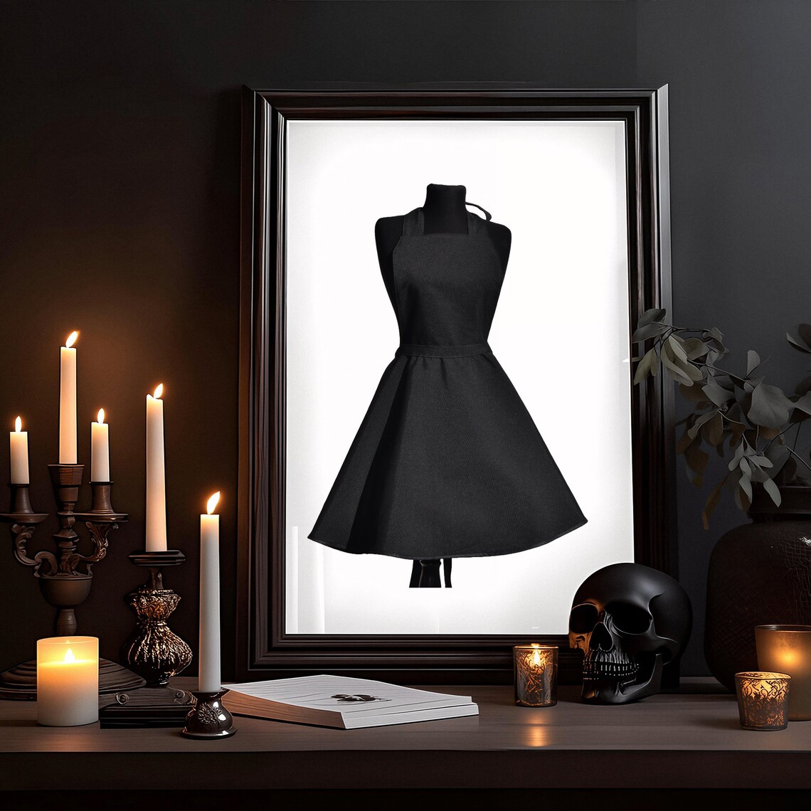 Shiny White Apron Plus Size, Fancy Apron With Side Pocket, Retro Apron ...