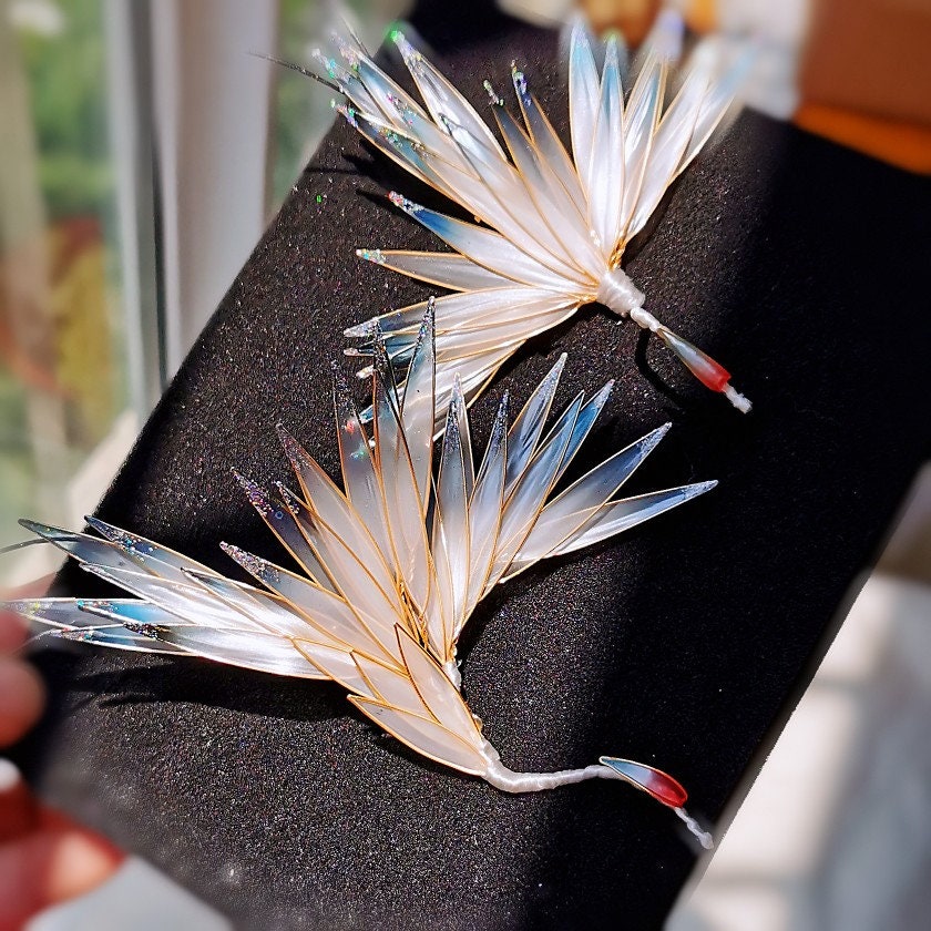Japanese Kanzashi Handmade Sakae Crane Hairpin - Etsy