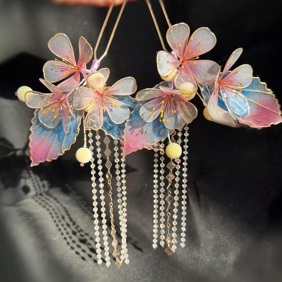 Japanese Kanzashi Handmade Sakae Sakura Hairpin - Etsy