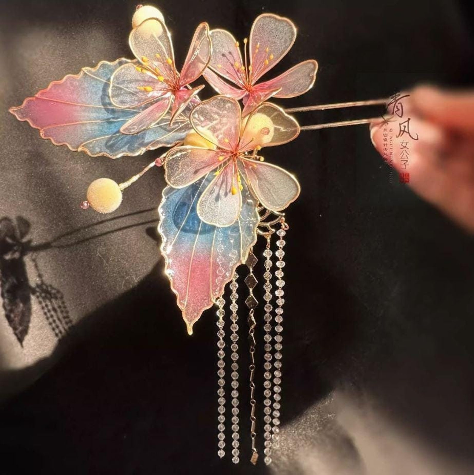 Japanese Kanzashi Handmade Sakae Sakura Hairpin - Etsy