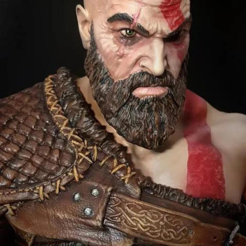 God of War Kratos Bust, Resin Figurine, Bronze Armor (10 Inches) - Etsy