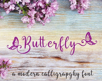 Butterfly Font | Etsy