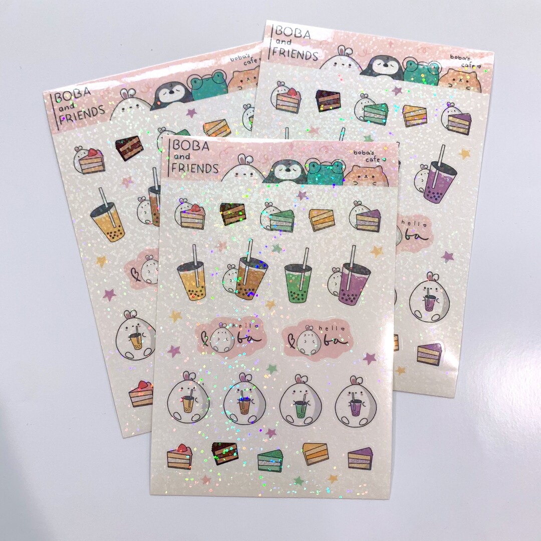 Boba Cafe Sticker Sheet | Cute Stickers, Boba, Adorable Stationery ...
