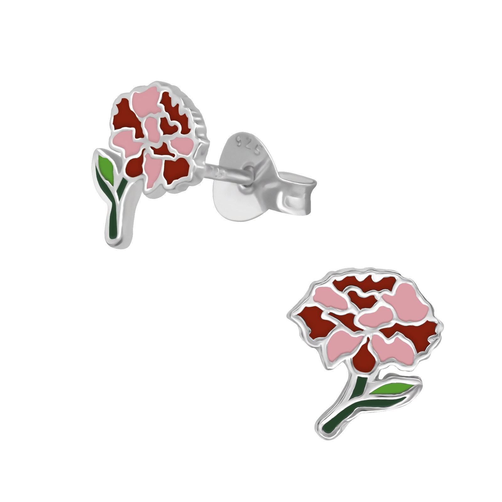 Carnation Ear Studs/flowers/kids Earring/jewelry/bar - Etsy