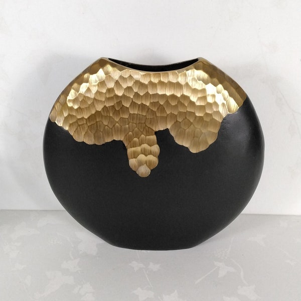 Black and Gold Vase - Etsy UK