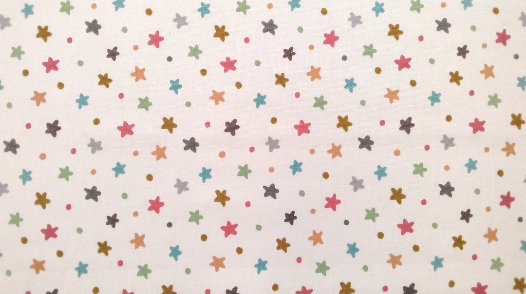 Multi Coloured Star Cotton Fabric by the Metre Children's Nursery - Etsy
