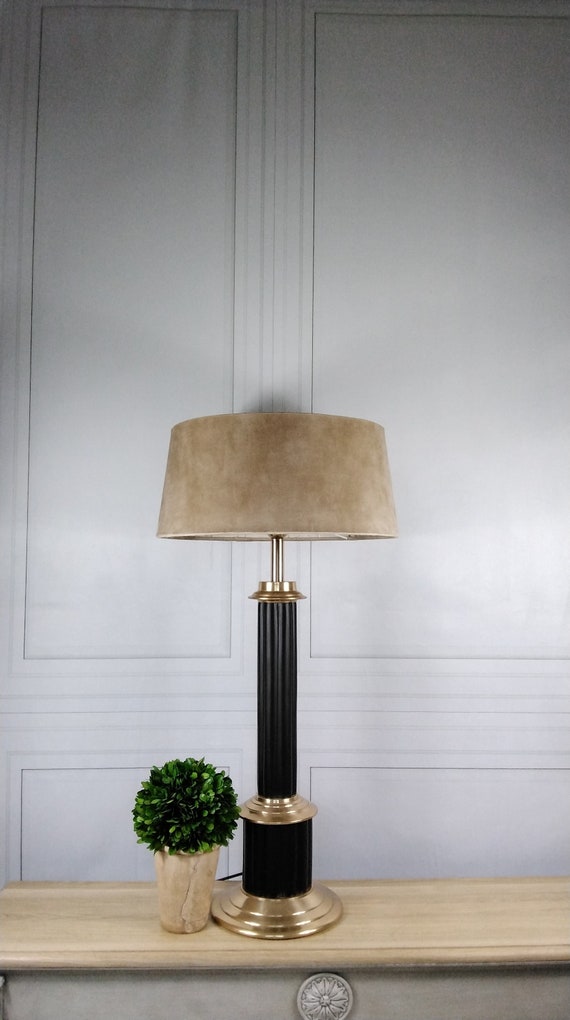 Large Luxury Black Gold Metal Column Table Lamp Lounge Living Room Bedroom Hallway Dinning Room Wedding Anniversary Etsy UK