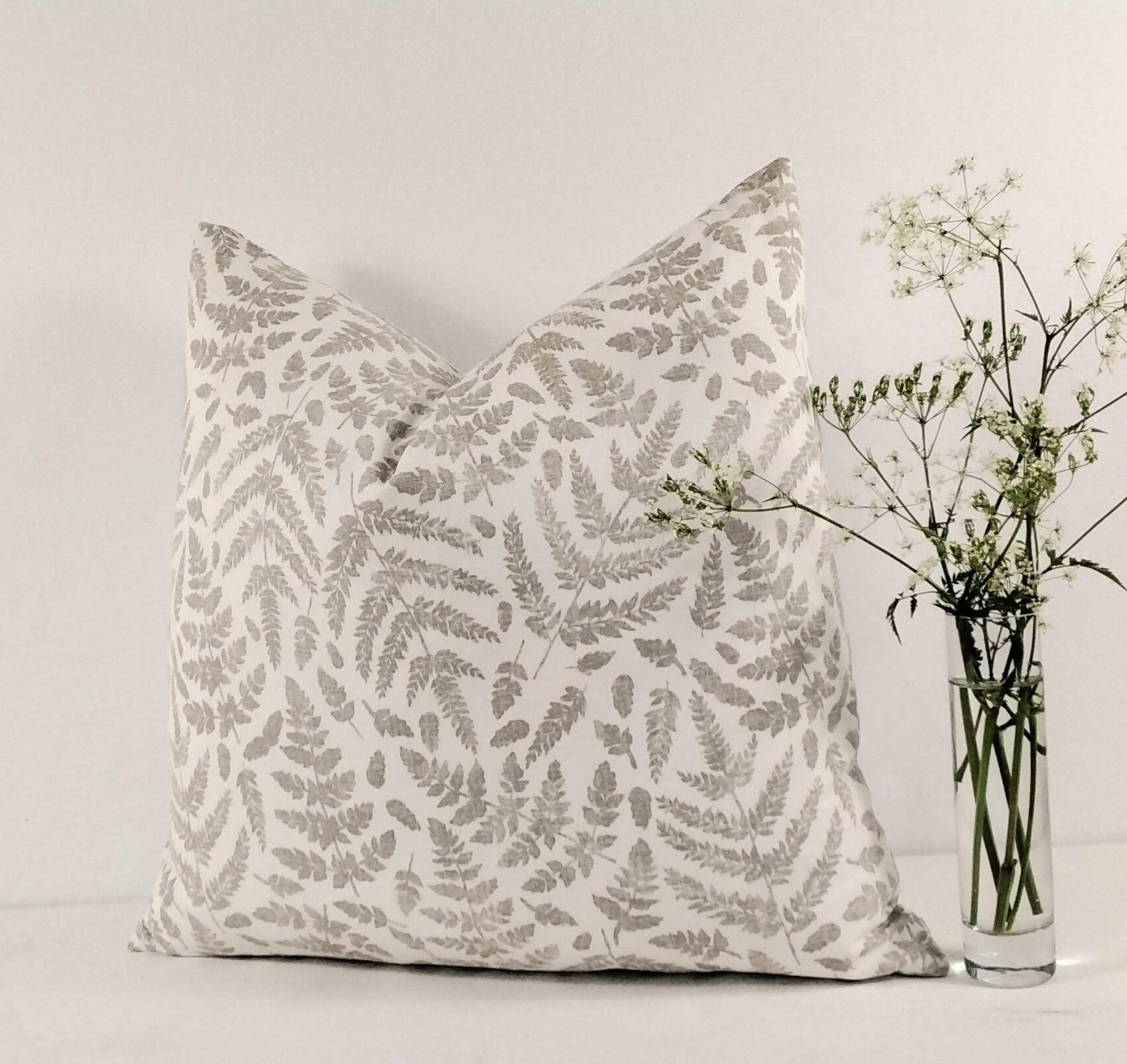 Fern Leaf Cushion Cover Botanical Throw - Etsy