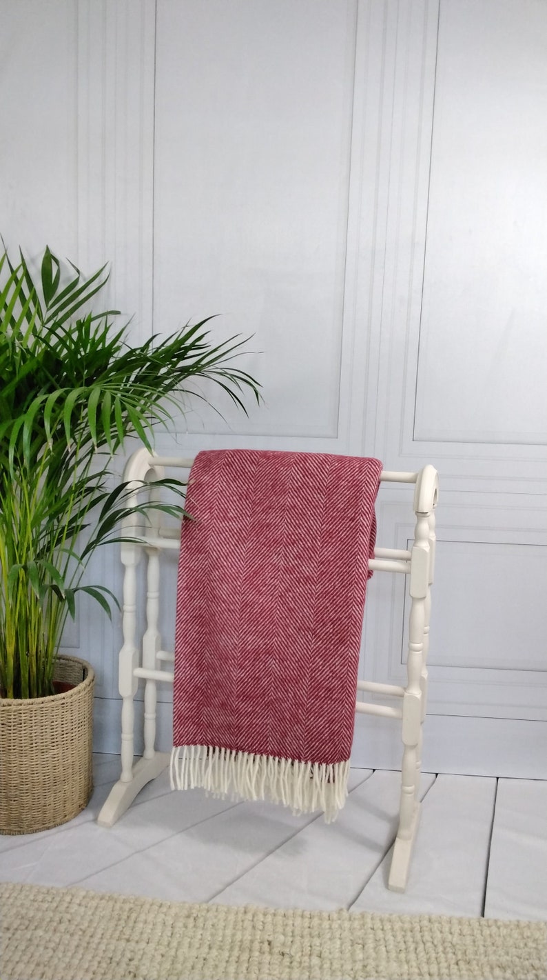 Raspberry Pink 100% Wool Throw, Blanket - Etsy UK